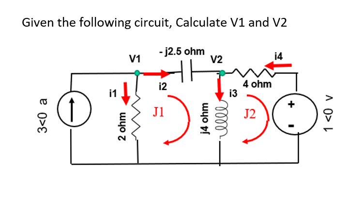 Solved Given the following circuit, Calculate V1 and V2 V1 | Chegg.com