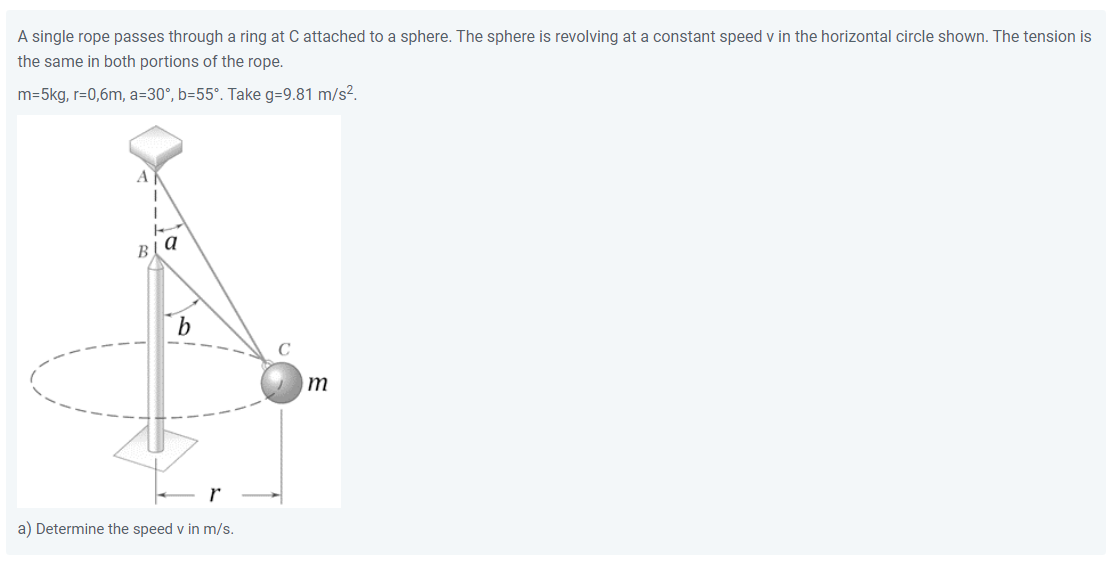 Solved A single rope passes through a ring at C attached to | Chegg.com