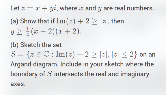Solved Let z=x+yi, where x and y are real numbers. (a) Show | Chegg.com