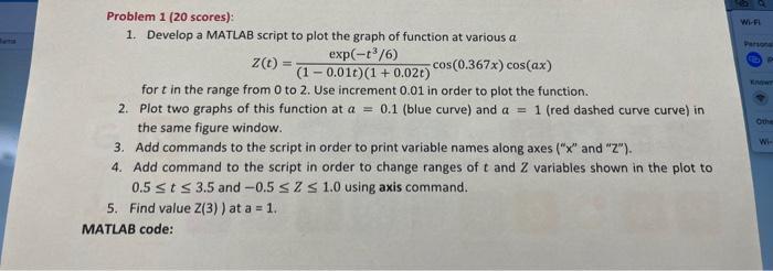 Please solve in MATLAB. I will thumbs up and thank | Chegg.com