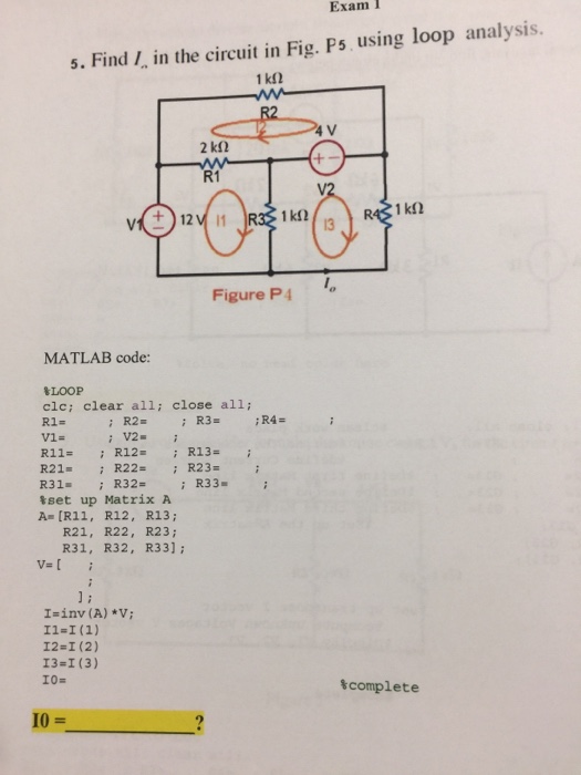 Solved Find I_0, in the circuit in Fig. P5, using loop | Chegg.com