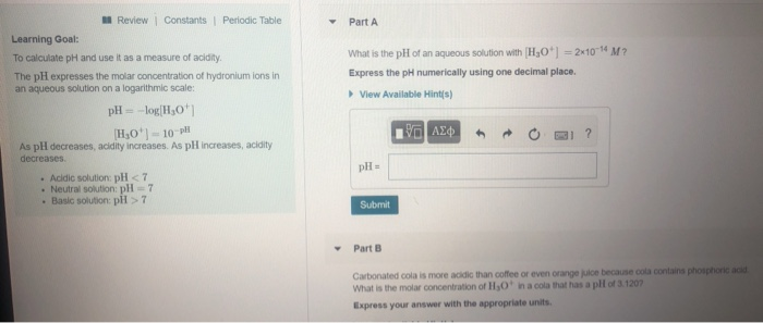 Solved l Review | Constants Periodic Table Part A Learning | Chegg.com