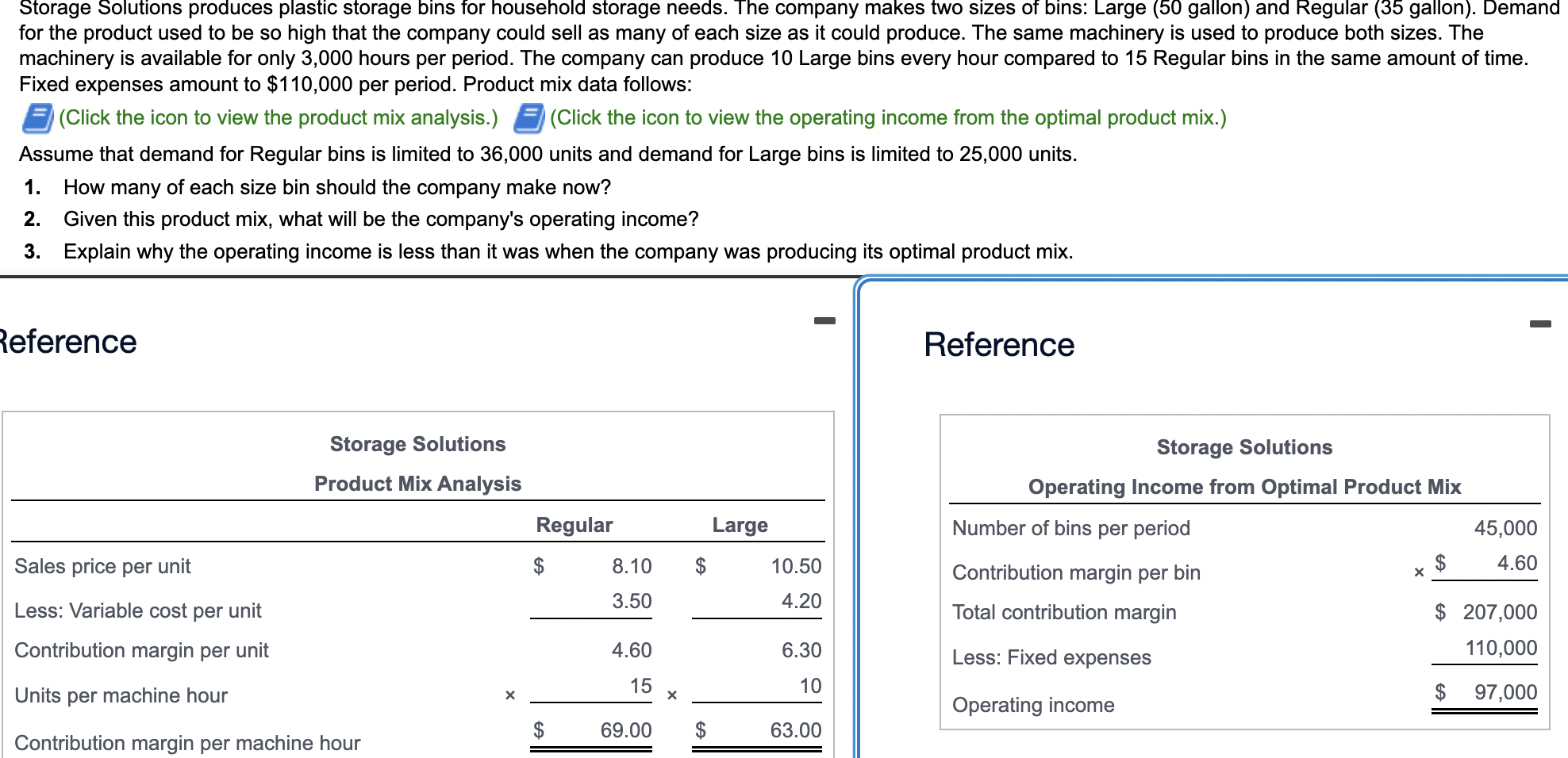 Solved Storage Solutions produces plastic storage bins for | Chegg.com