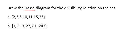 Solved Draw the Hasse diagram for the divisibility relation | Chegg.com
