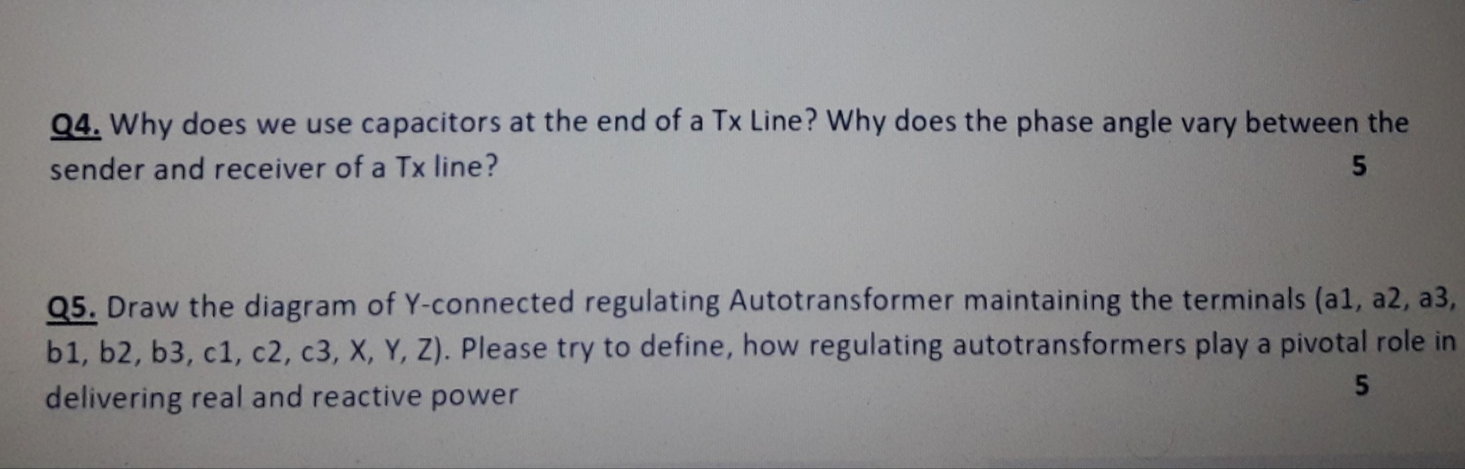 Solved a Q4. Why does we use capacitors at the end of a Tx | Chegg.com