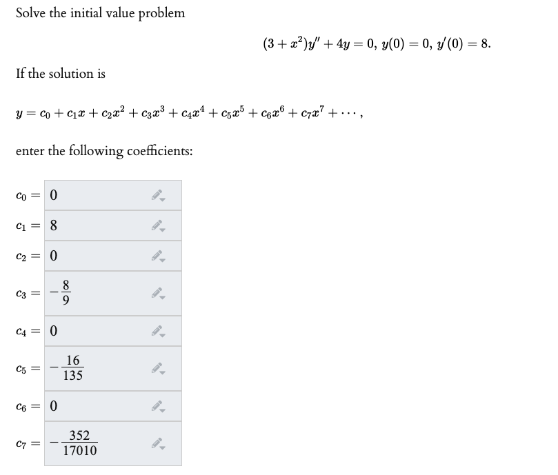Solved Solve the initial value problem (3+x?)y" + 4y = 0, | Chegg.com