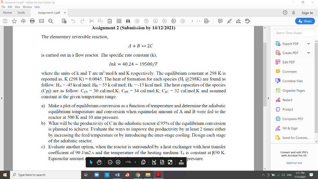 Assignment2.pdf - Adobe Acrobat Reader DC File Edit | Chegg.com