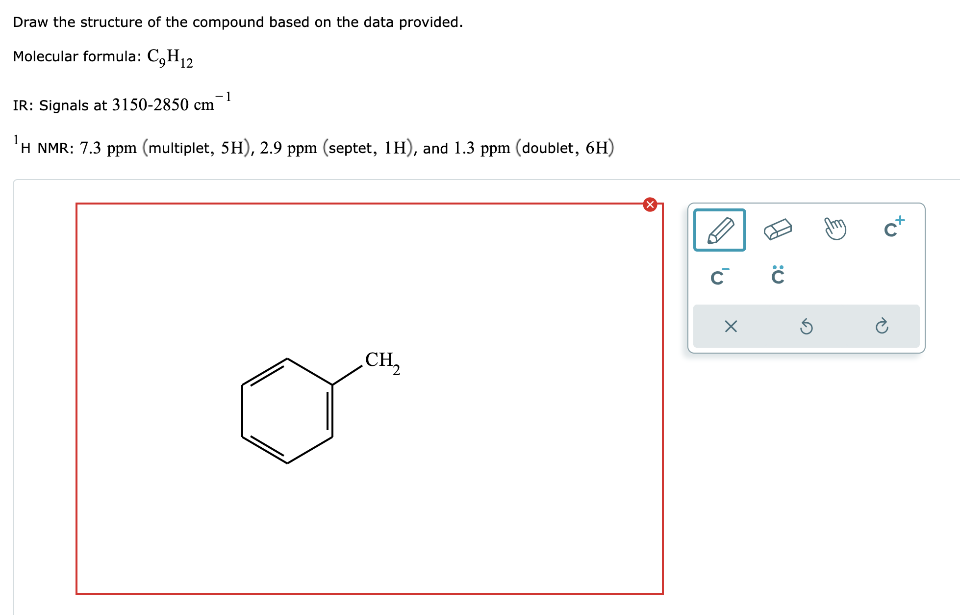 Solved Draw the structure of the compound based on the data | Chegg.com