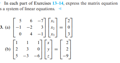 Solved In each part of Exercises 13-14, express the matrix | Chegg.com