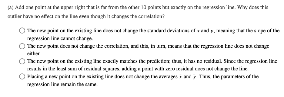 The Correlation and Regression Applet allows you to | Chegg.com