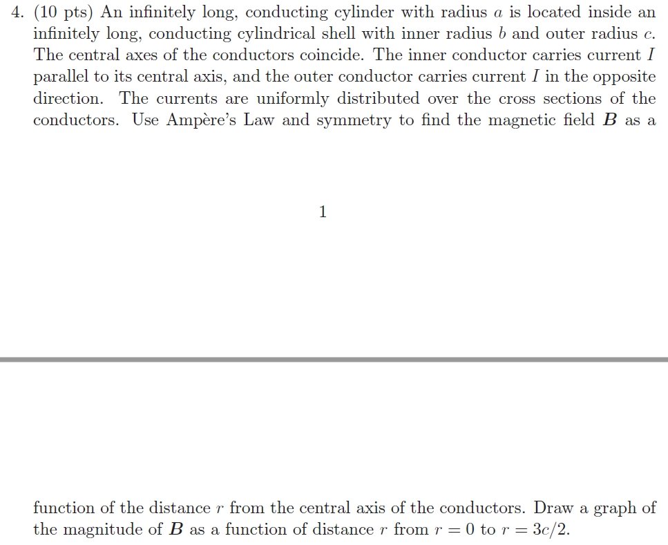 Solved pts) An infinitely long, conducting cylinder with | Chegg.com