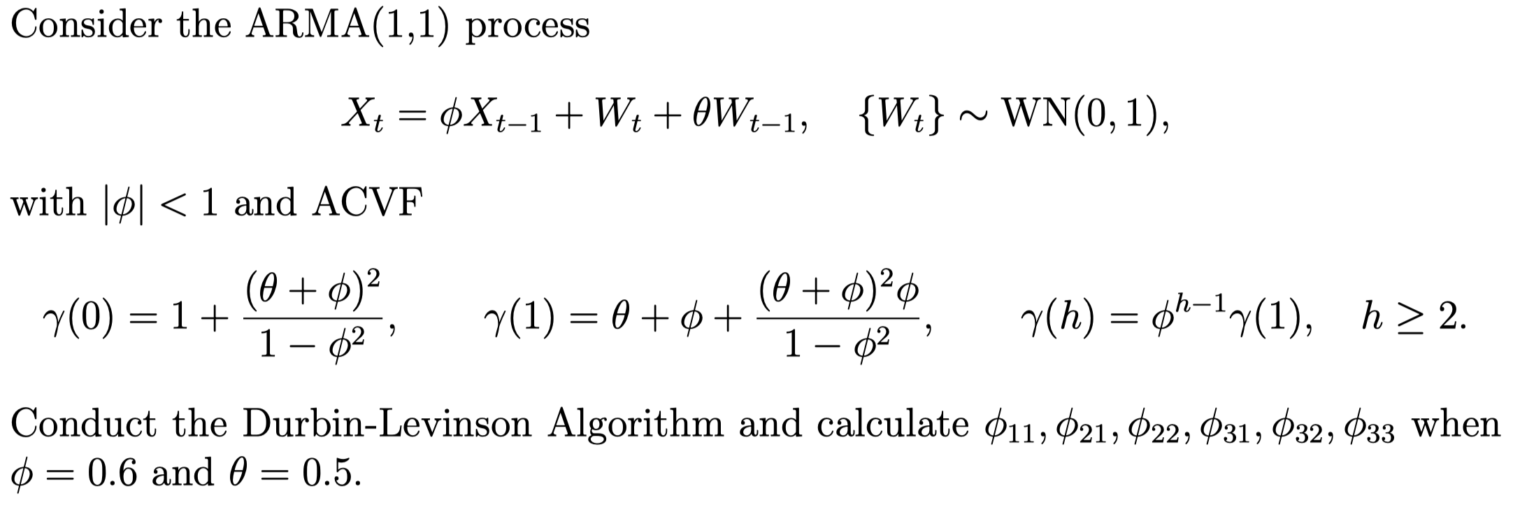 Consider the ARMA (1,1) process | Chegg.com