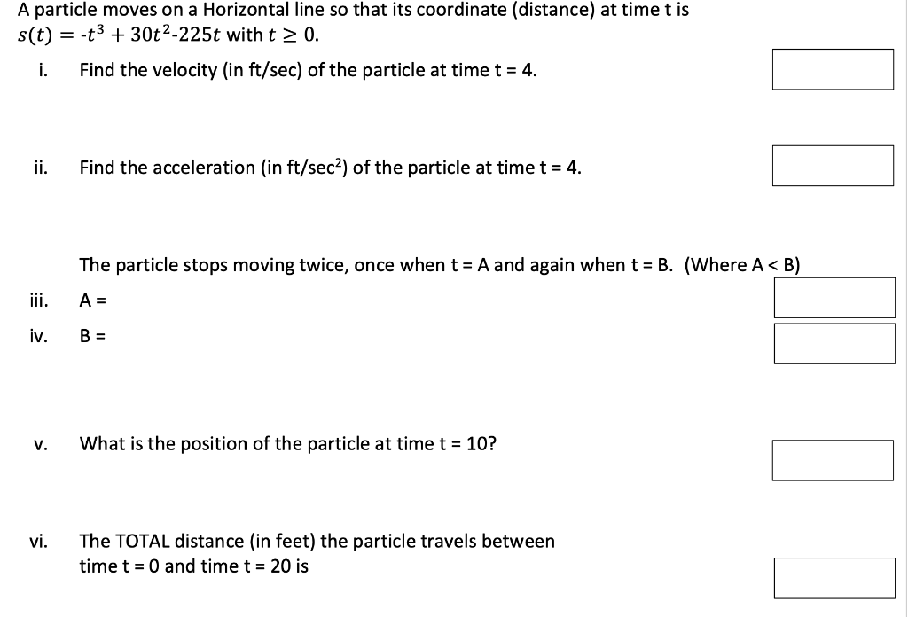 Solved A particle moves on a Horizontal line so that its | Chegg.com