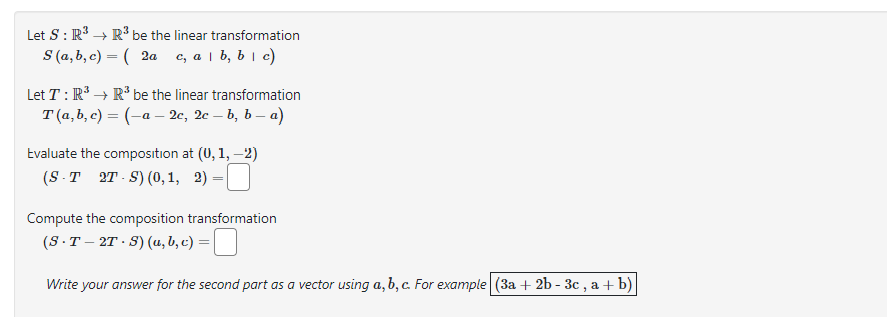 Solved Let S:R3→R3 be the linear transformation | Chegg.com