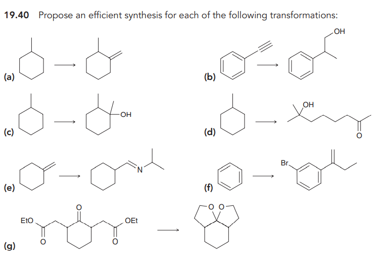 Solved 19.40 Propose an efficient synthesis for each of the | Chegg.com