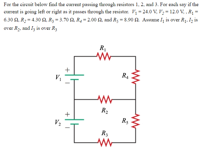 Solved For the circuit below find the current passing | Chegg.com