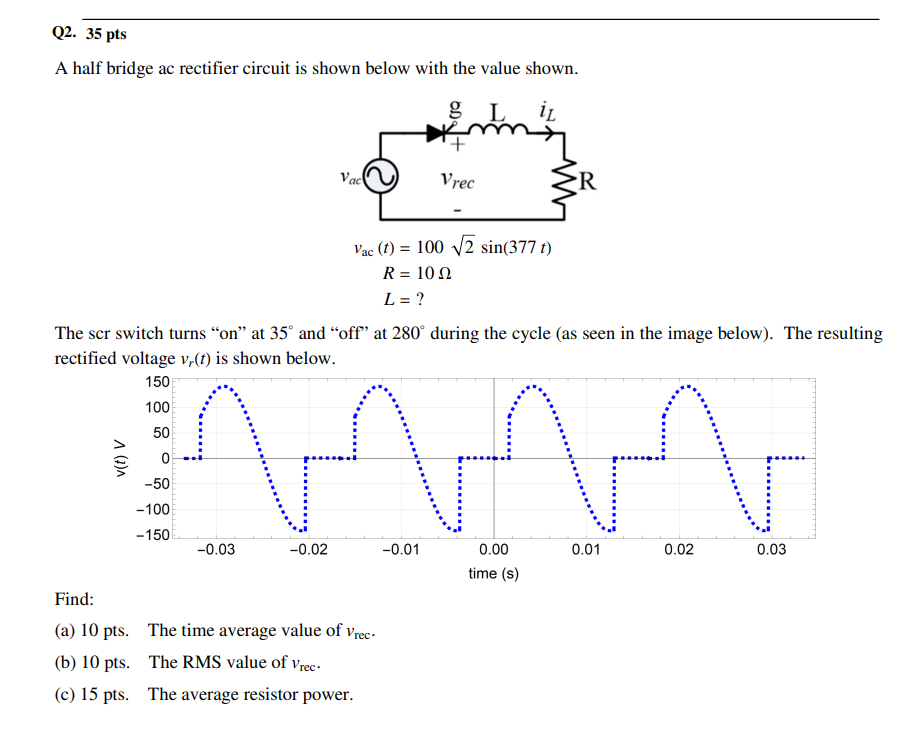 Solved Show me the steps to solve Q2. 35 ﻿ptsA half bridge | Chegg.com