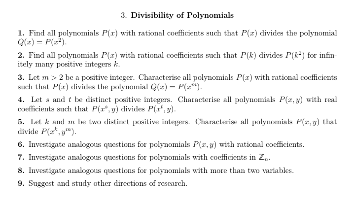 Solved Divisibility of PolynomialsFind all polynomials P(x) | Chegg.com