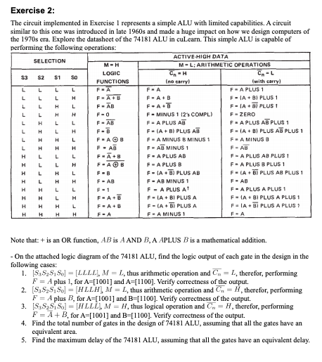 н L L L Exercise 2: The circuit implemented in | Chegg.com