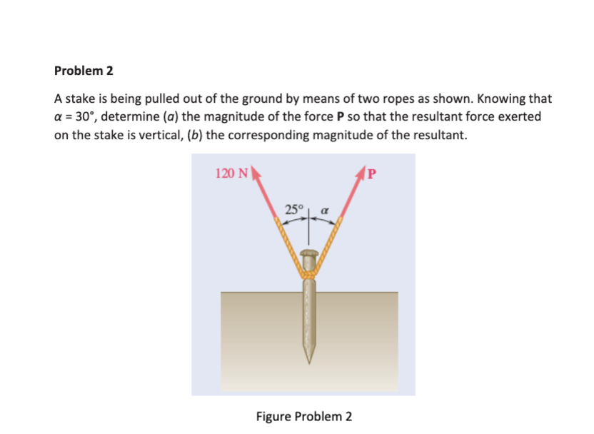 Solved Problem 2 A stake is being pulled out of the ground | Chegg.com