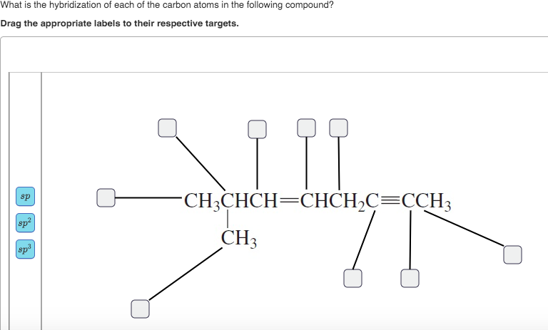 Solved What is the hybridization of each of the carbon atoms | Chegg.com