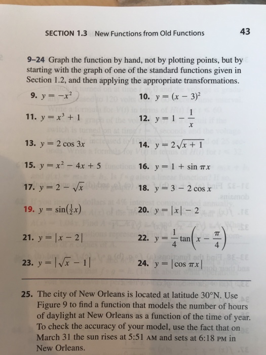 Solved SECTION 1.3 New Functions from Old Functions 43 9-24 | Chegg.com