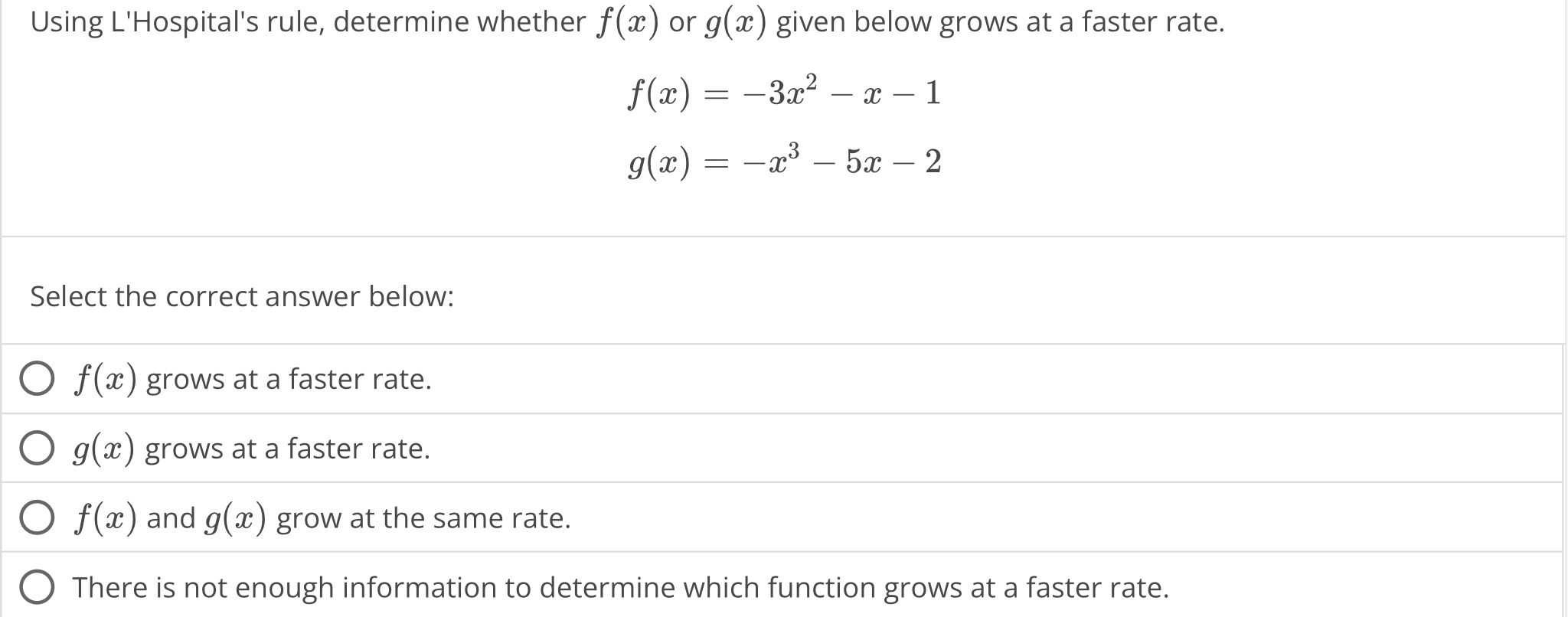 Solved F X −3x2−x−1g X −x3−5x−2 Select The Correct Answer