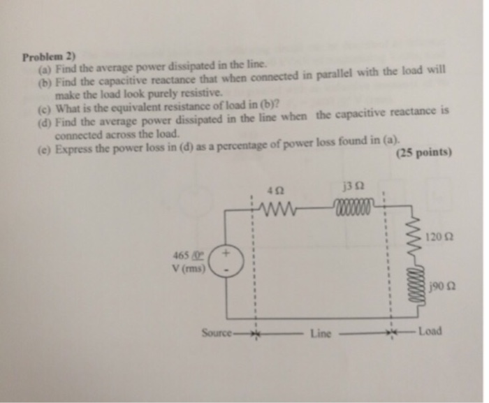 Solved Find the average power dissipated in the line. (b) | Chegg.com