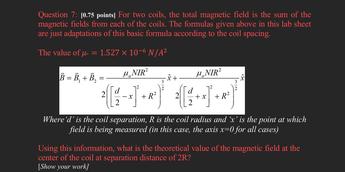 Solved Question 7: [0.75 points] For two coils, the total | Chegg.com