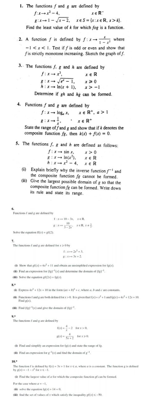 Solved 1. The functions f and g are defined by | Chegg.com