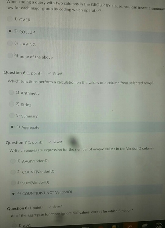 Solved When coding a query with two columns in the GROUP BY | Chegg.com