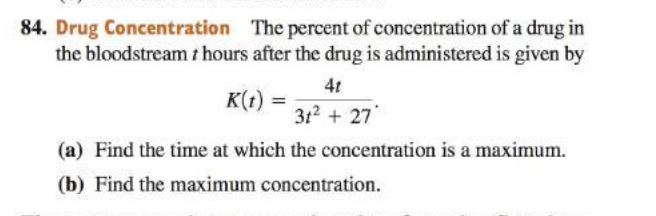 Solved 84. Drug Concentration The percent of concentration | Chegg.com