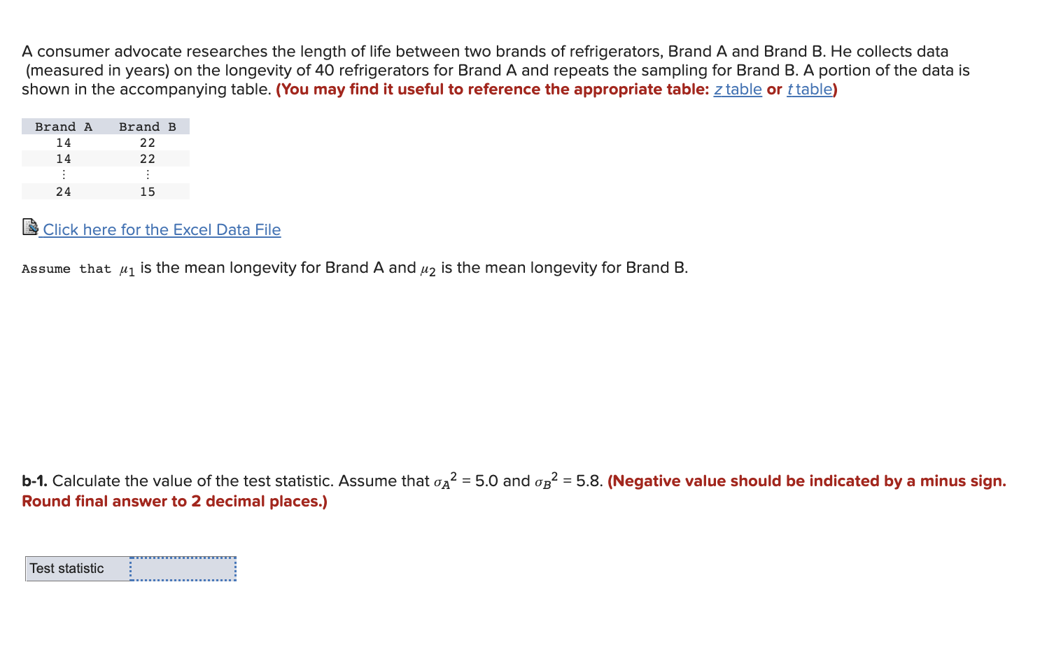 Solved A consumer advocate researches the length of life | Chegg.com
