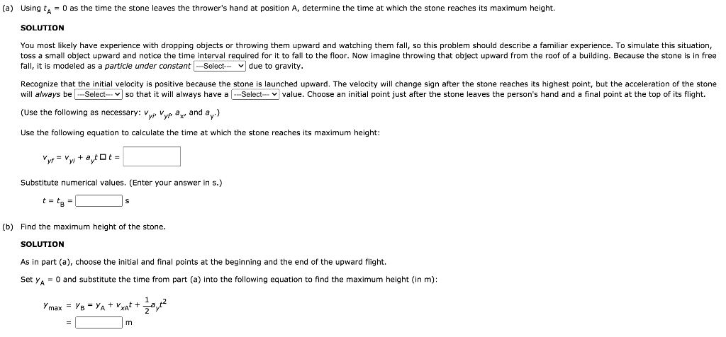 Solved A stone thrown from the top of a building is given an | Chegg.com