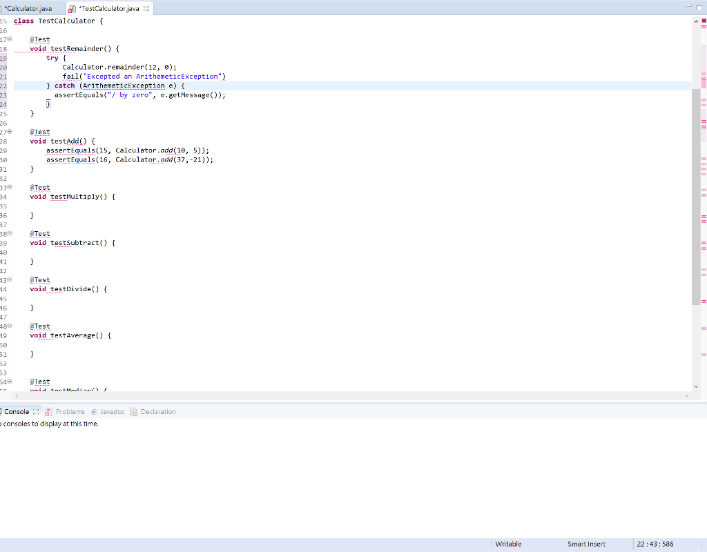Solved In this exercise, you will write the unit tests to | Chegg.com