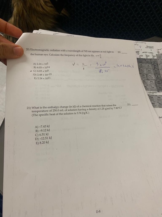 Solved 20) Electromagnetic radiation with a wavelength of | Chegg.com