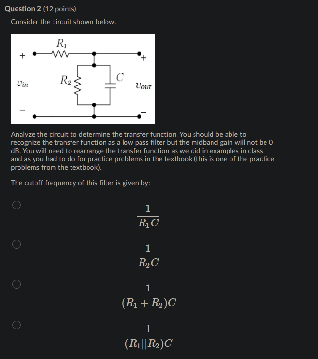 Solved Question 2 (12 points) Consider the circuit shown | Chegg.com