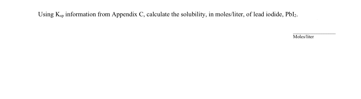 Solved Using Ksp information from Appendix C, calculate the | Chegg.com