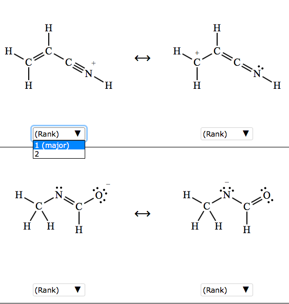Solved Rank the resonance structures in each row of the | Chegg.com