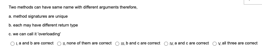 Solved Two methods can have same name with different | Chegg.com
