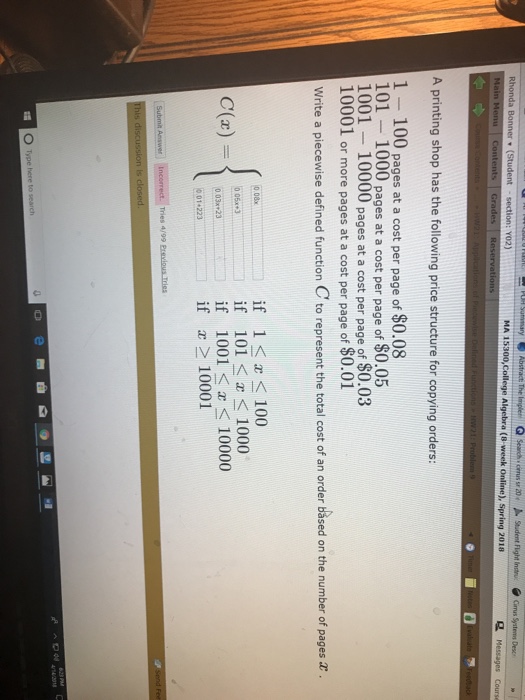 Solved Y02 A printing shop has the following price structure | Chegg.com