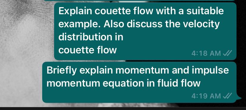 Solved Explain couette flow with a suitable example. Also | Chegg.com