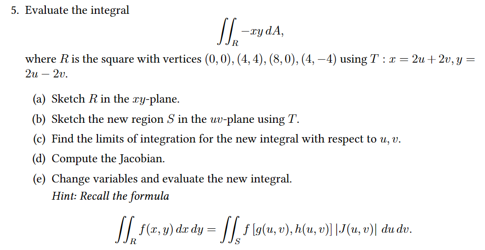 Evaluate the integral ∫ ∫R−xy dA,where R is the | Chegg.com