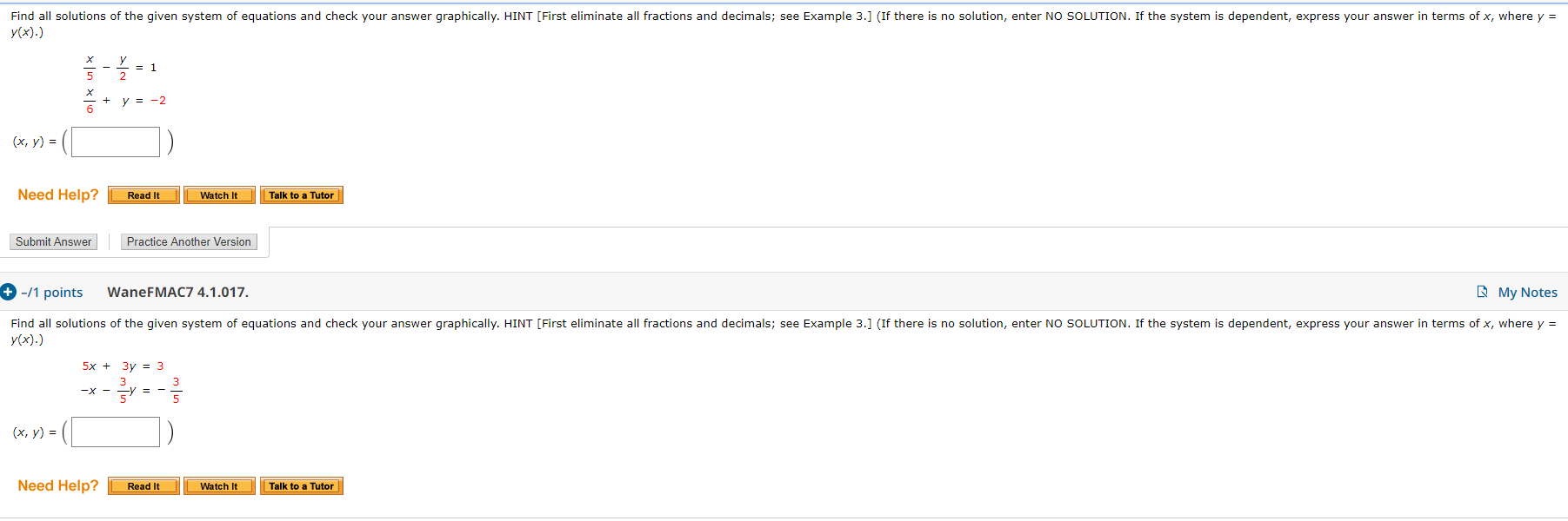 Solved Find All Solutions Of The Given System Of Equations