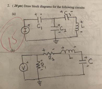 Solved 2. (20 pts) Draw block diagrams for the following | Chegg.com