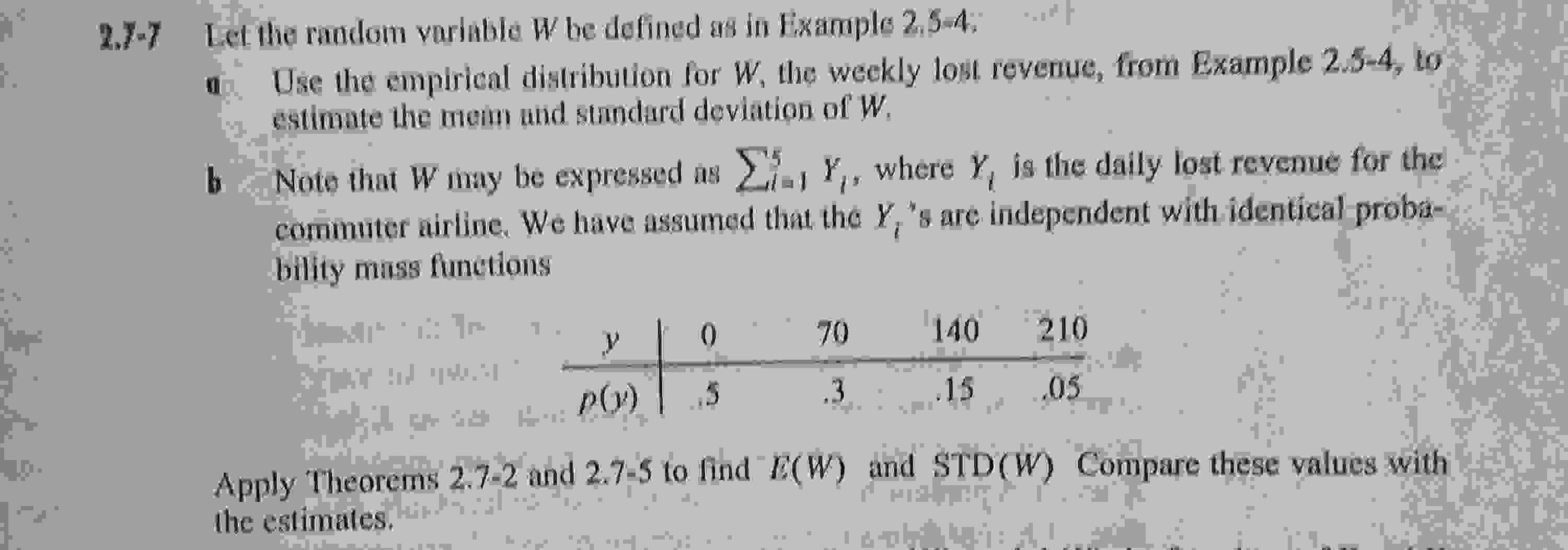 Solved -f Let the random variable W be defined as in Example | Chegg.com
