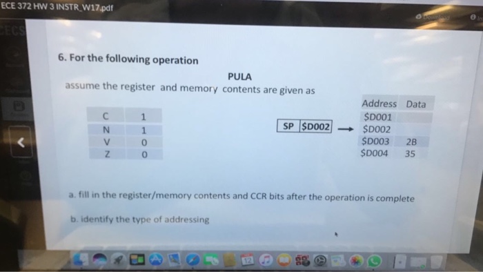 Solved Assume the register and memory contents are given as | Chegg.com