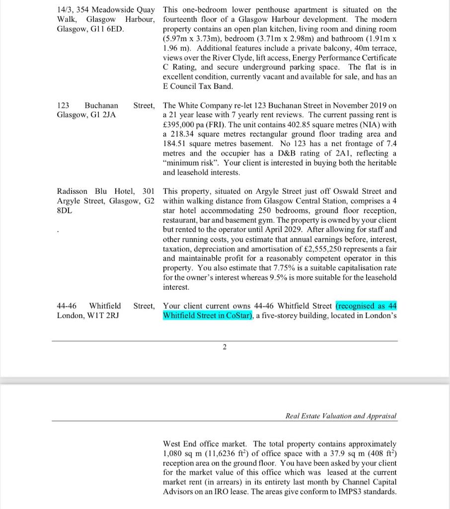 Conducting valuations Direct comparison method for | Chegg.com