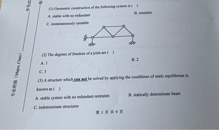 Solved (1) Geometric construction of the following system is | Chegg.com