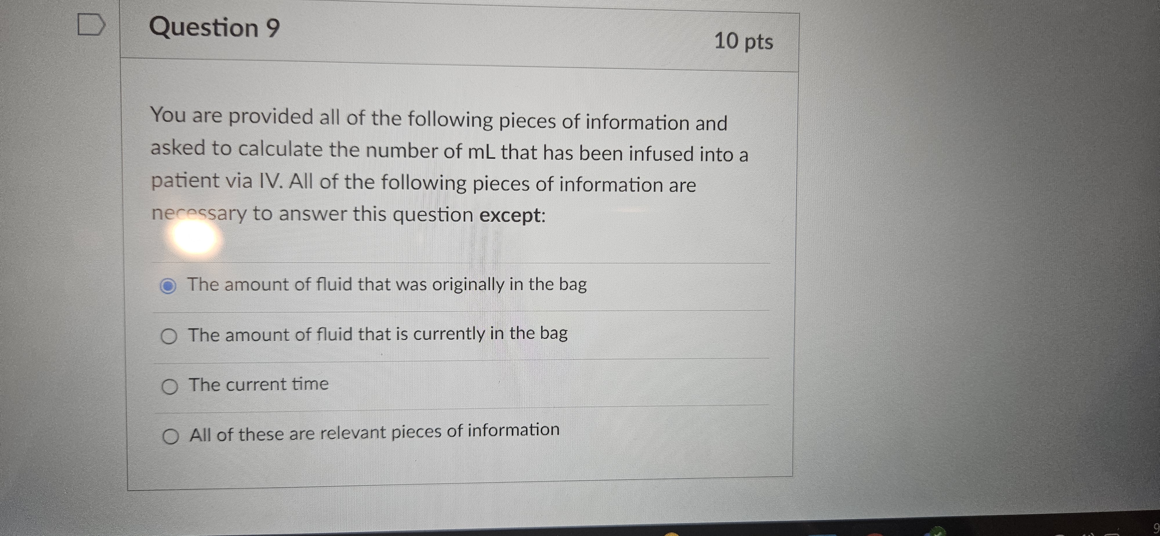 Solved Question 9You are provided all of the following | Chegg.com